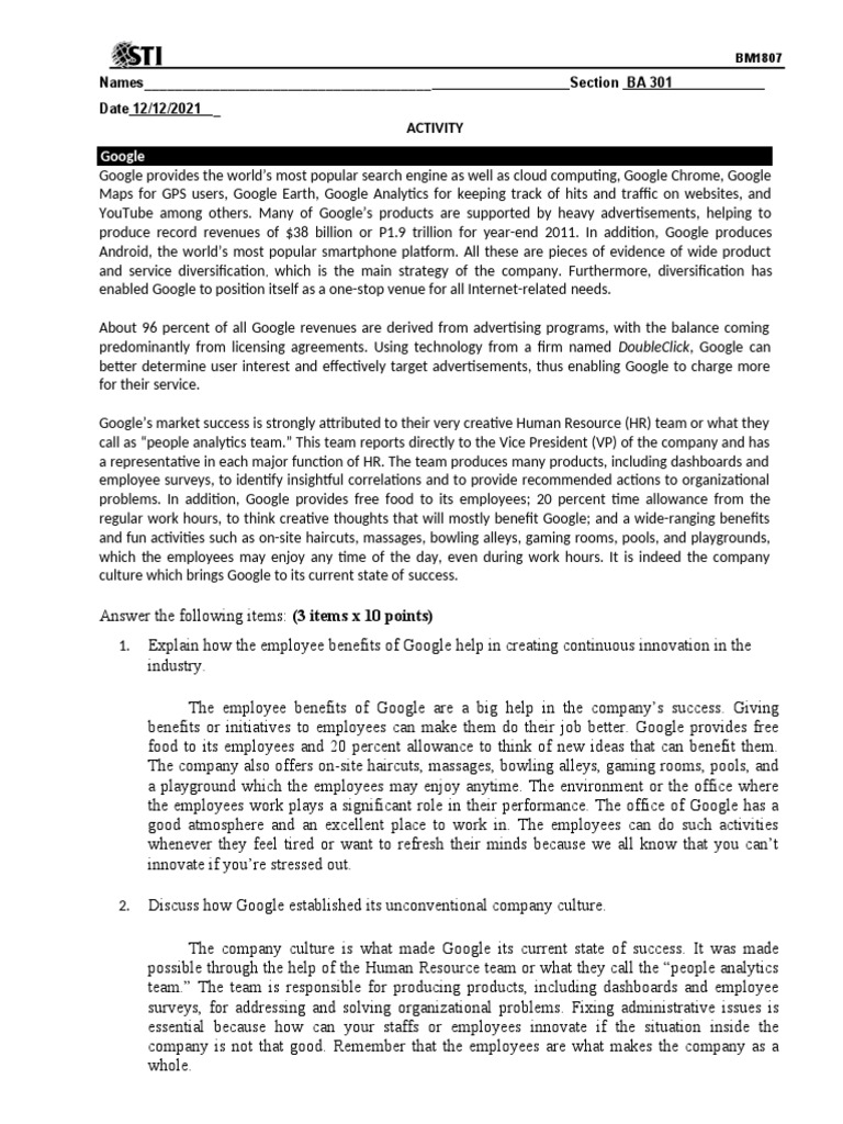 10 Activity 1 | PDF | Analytics | Advertising