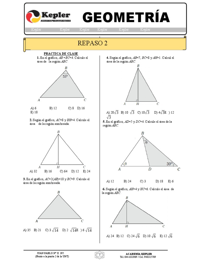 Repaso 2 | PDF | Triángulo | Geometría Elemental