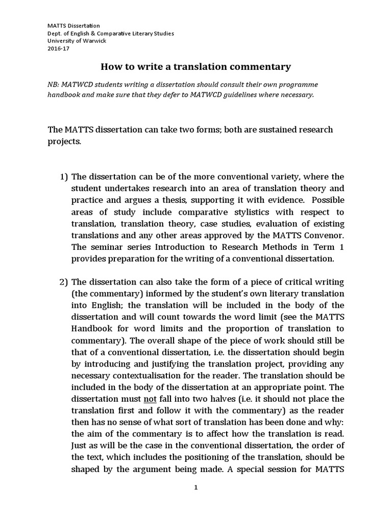 Writing a Translation Commentary Guide | PDF | Literary Criticism ...