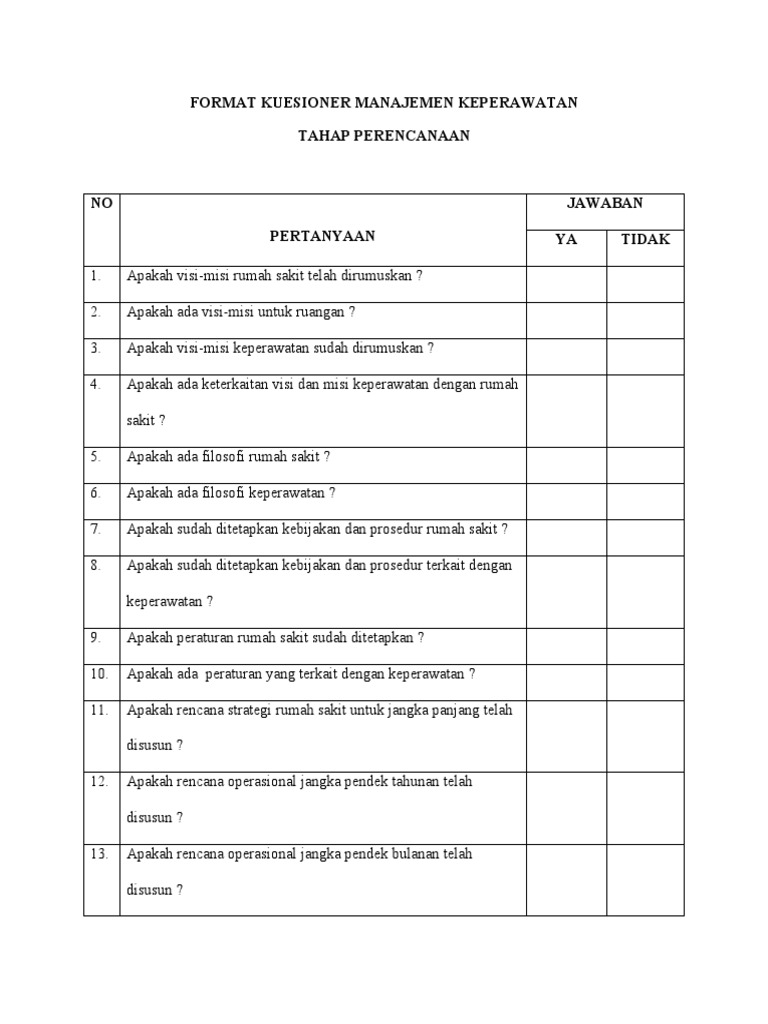 Kuesioner Instrumen | PDF