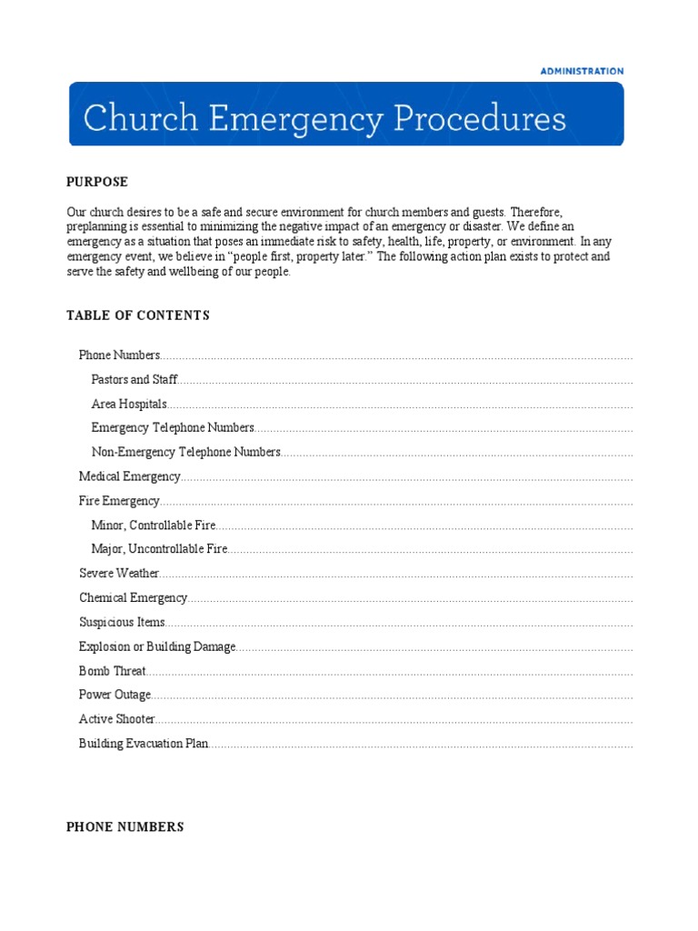 Church Emergency Procedures | PDF | Emergency | Securities