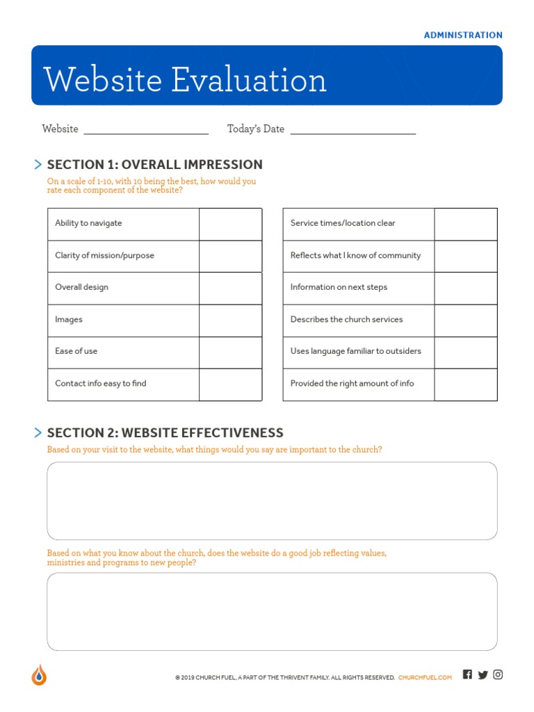 Website Evaluation Form | PDF | Cyberspace | Communication