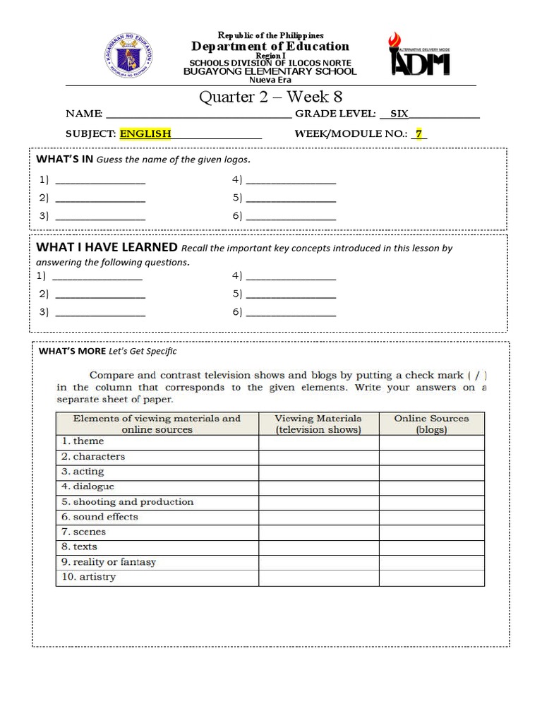answer sheet_Q2_W8- Updated | PDF