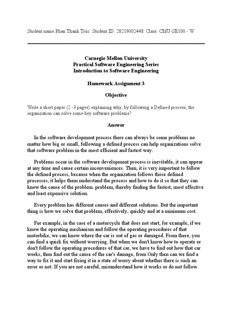 Carnegie Mellon University Practical Software Engineering Series Introduction To Software ...