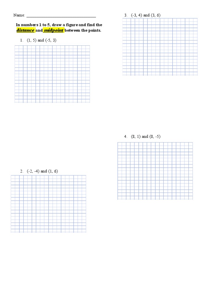 Distance and Midpoint Quiz | PDF