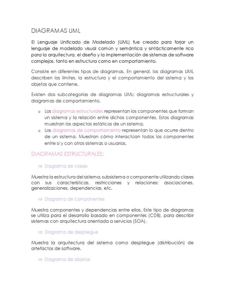 Diagramas Uml | PDF | Lenguaje de modelado unificado | Objeto (informática)
