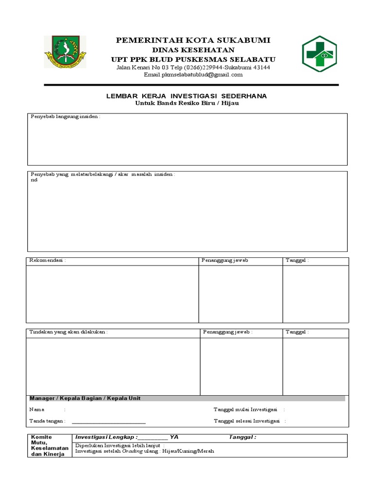 Form Investigasi Sederhana | PDF