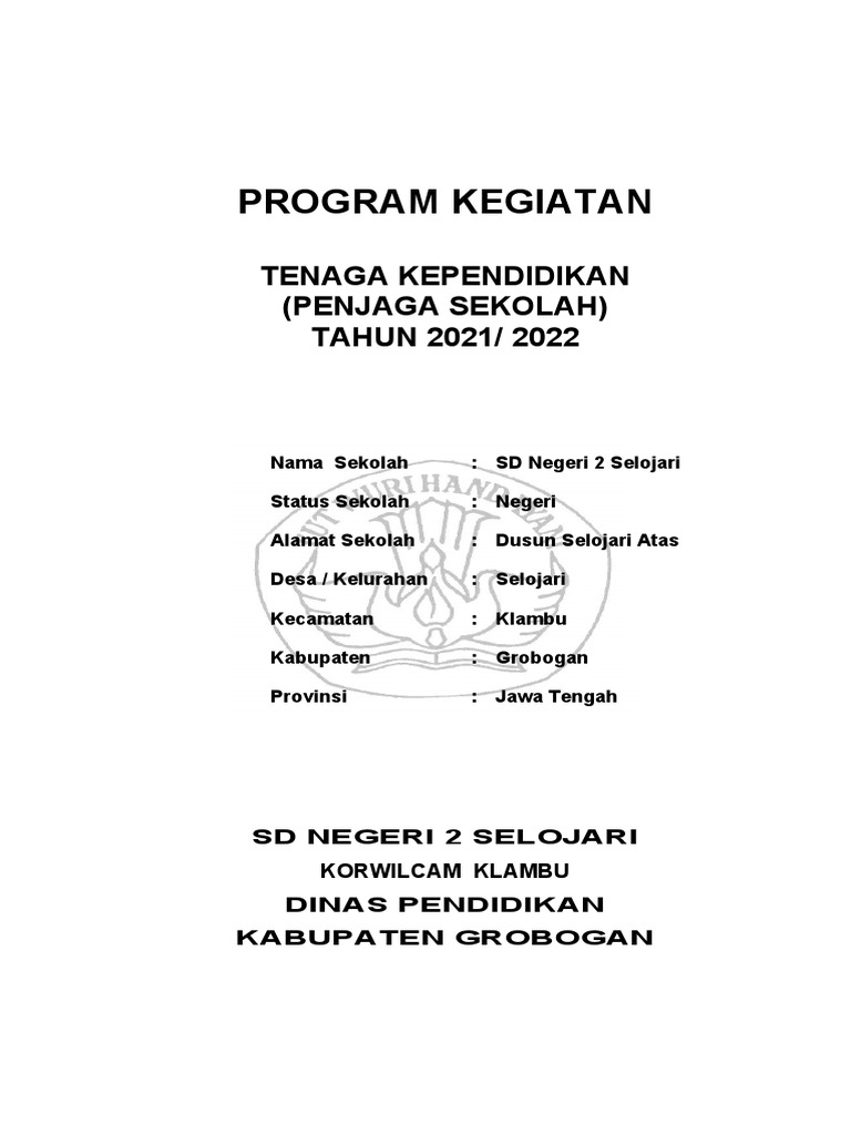 C.1.2. Program Kegiatan Penjaga Sekolah | PDF | Bisnis | Seni