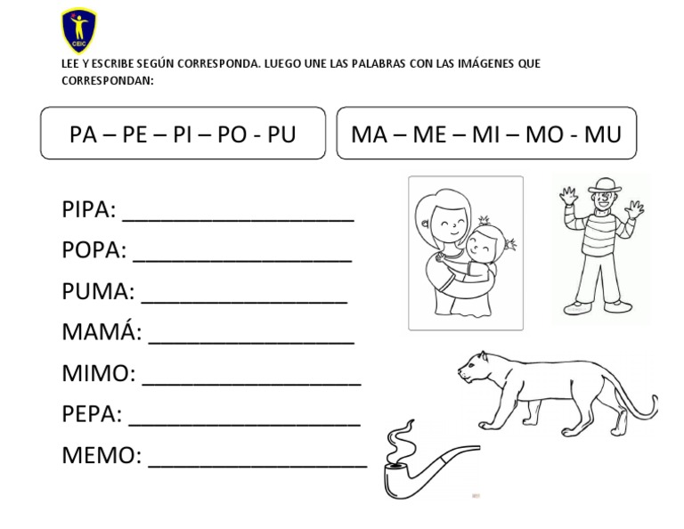 Escritura Silabas M y P | PDF