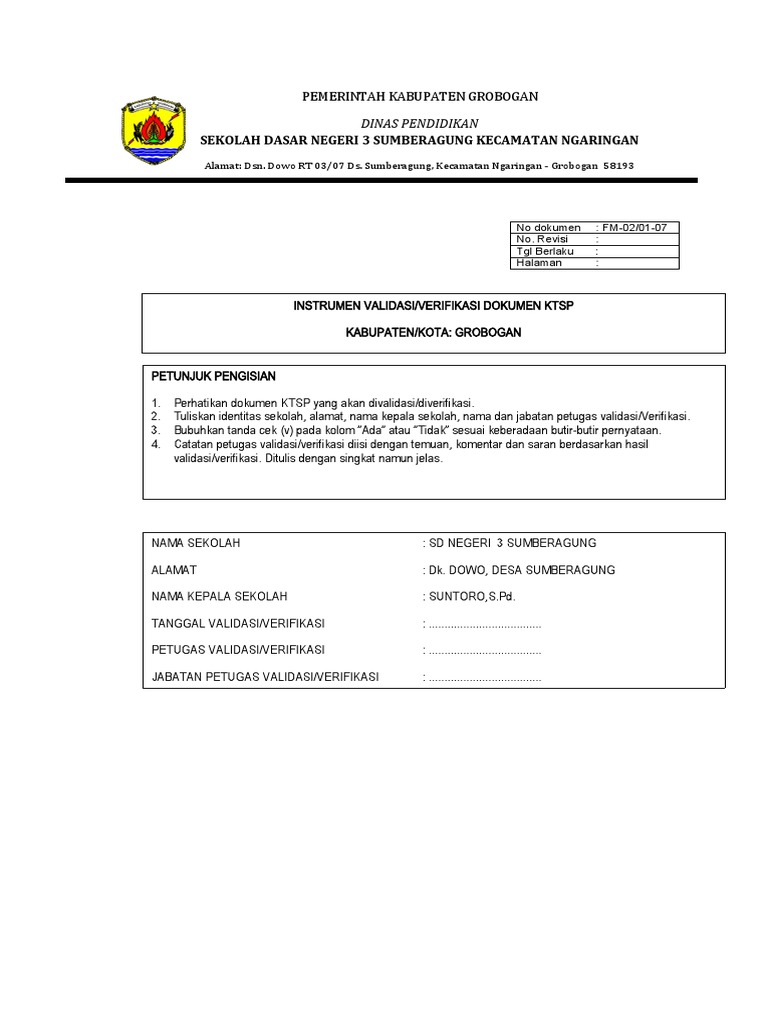 Validasi Kurikulum | PDF