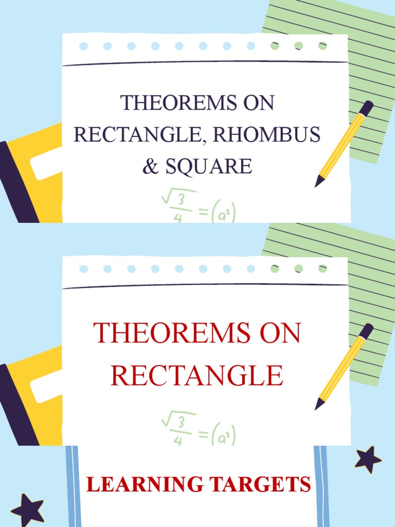 Theorems On Rectangle | PDF | Rectangle | Geometric Shapes