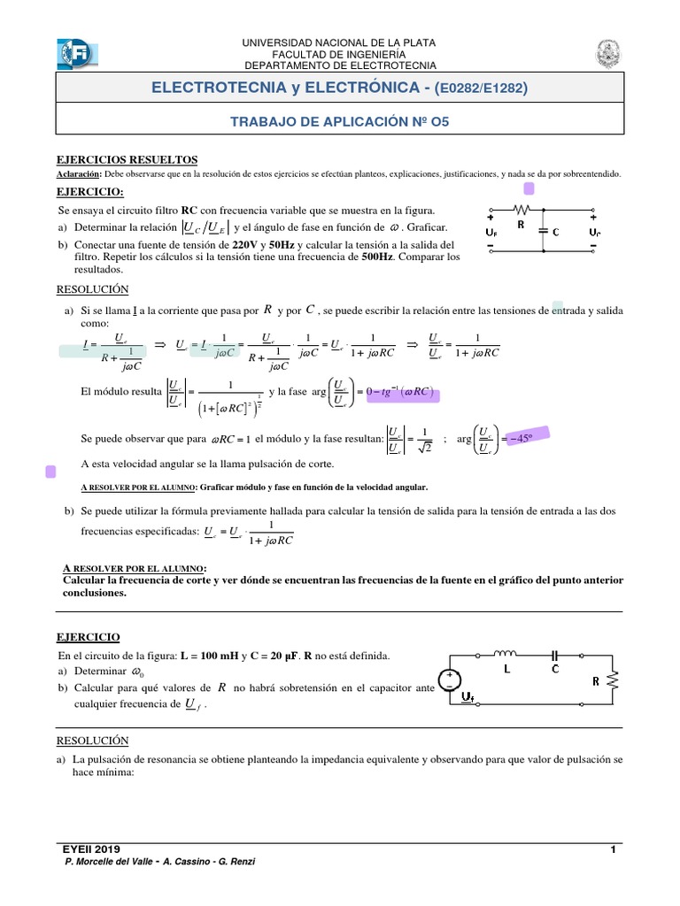Problemas Resueltos - TP05 | PDF | voltaje | Red eléctrica