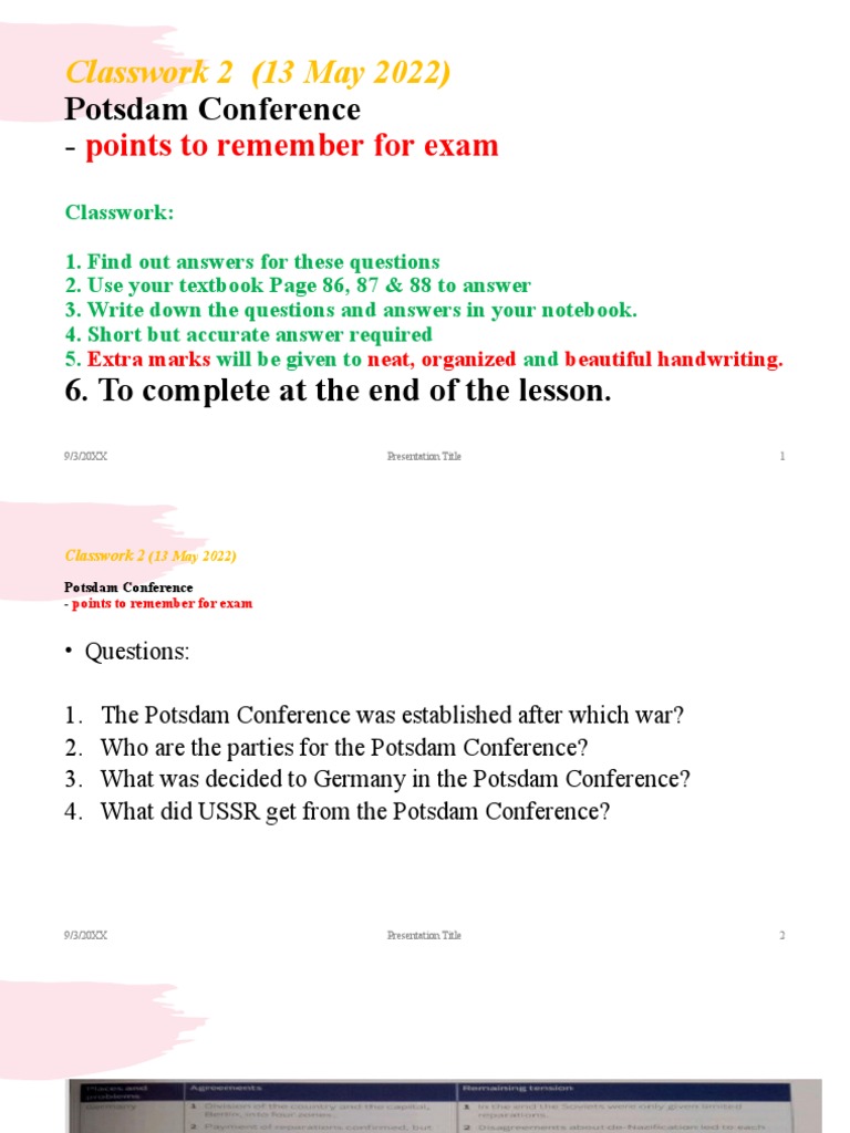 Year 8 History Exam Prep | PDF | Warsaw Pact | International Relations