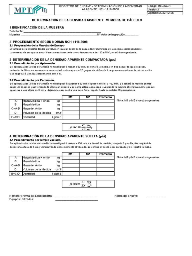 Densidad Aparente | PDF | Densidad | Naturaleza