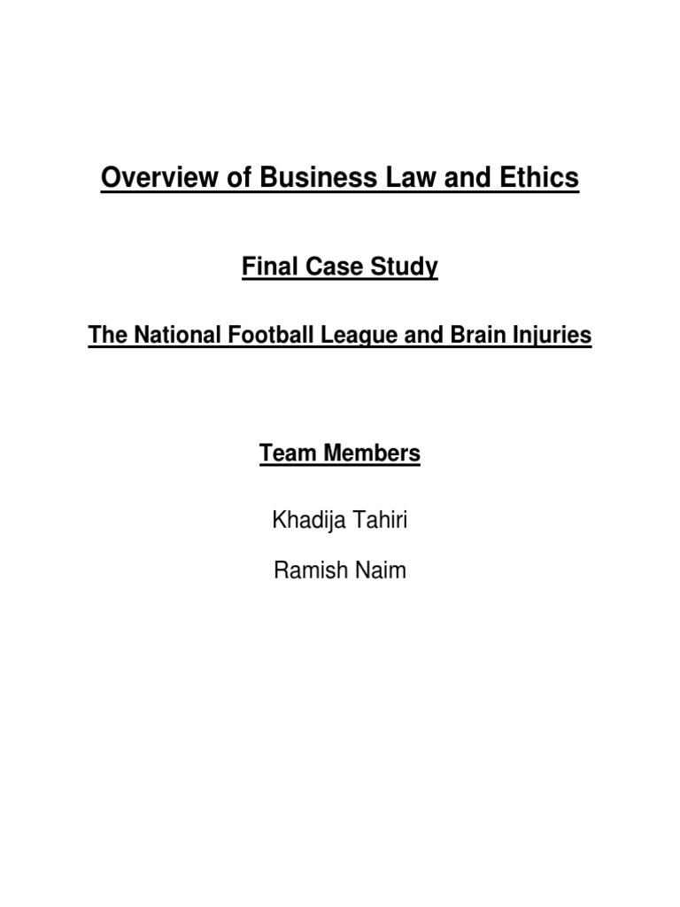NFL Player Health: Ethics and Responsibilities | PDF | Tobacco Smoking ...