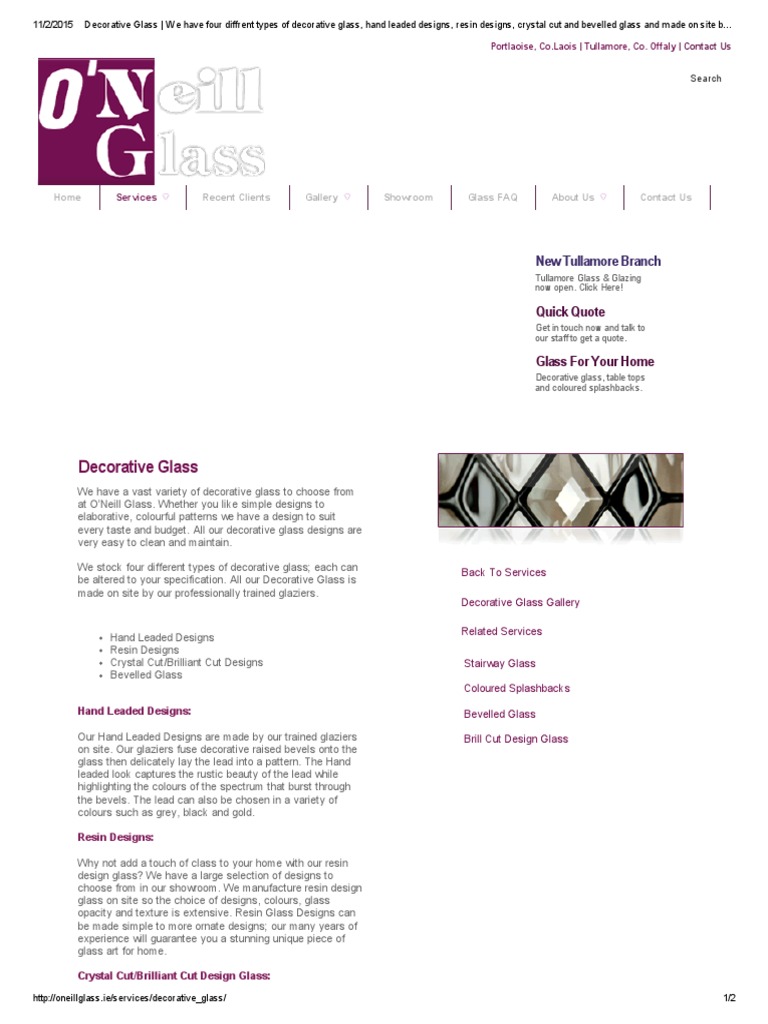 Decorative Glass - We Have Four Diffrent Types of Decorative Glass ...