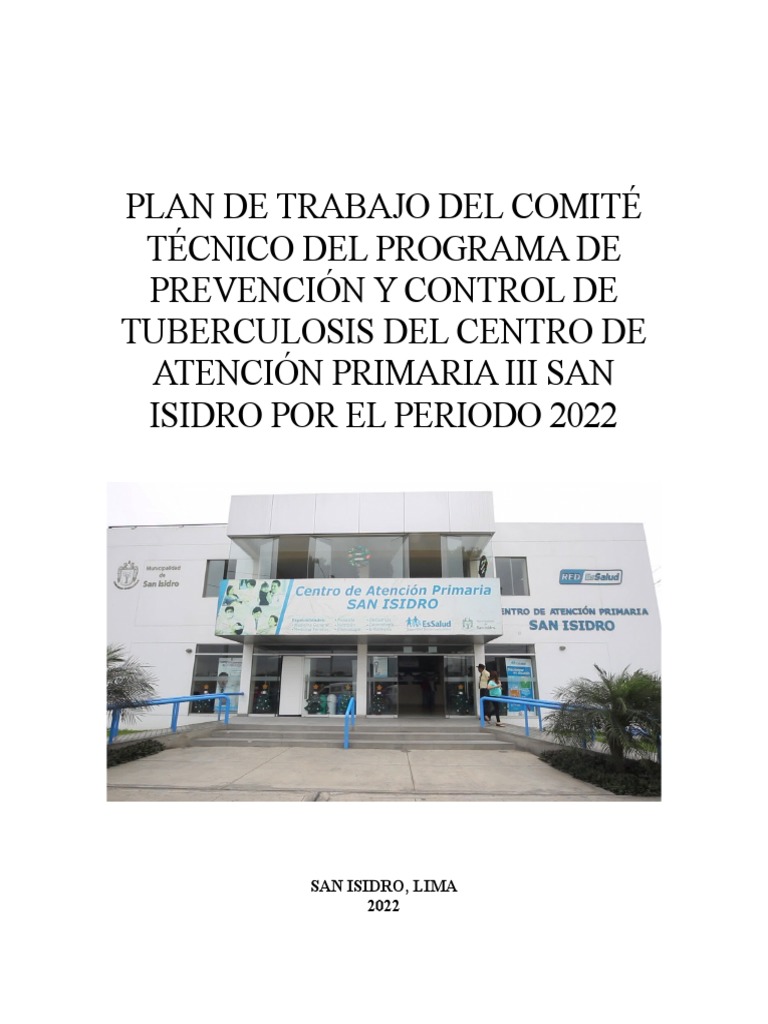 Plan de Trabajo Del Programa de Prevención y Control de Tuberculosis ...