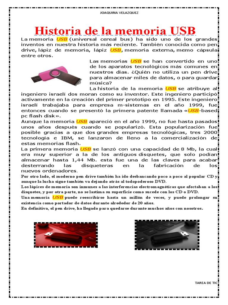 Historia y evolución de la memoria USB | PDF