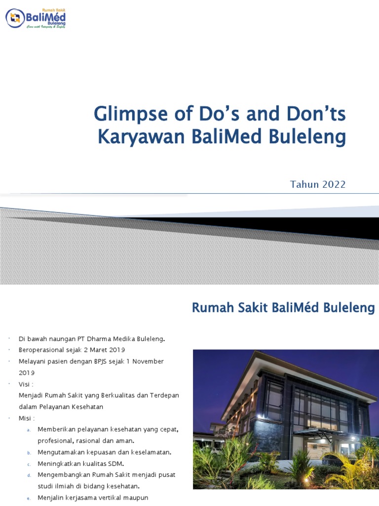 Glimpse of Do's and Don'ts Karyawan BaliMed Buleleng | PDF
