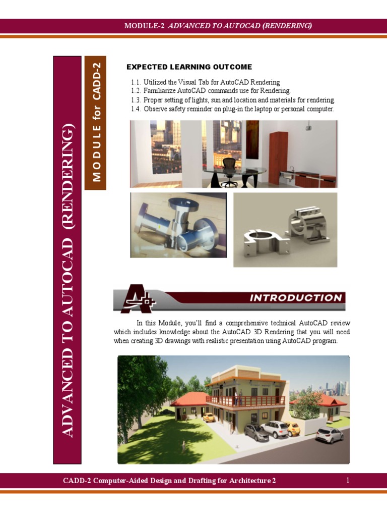 Module-2 Advanced To 3D AutoCAD | PDF | 3 D Computer Graphics | Lighting