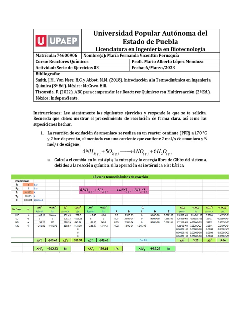 Ejercicios 03 Reactores | PDF