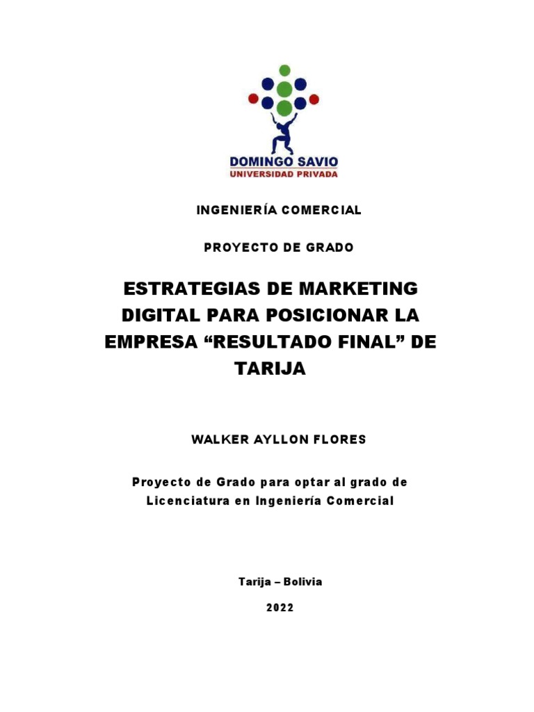 Corregido Final Proyecto de Grado Resultado Final | PDF | Marketing | Producto (Negocio)