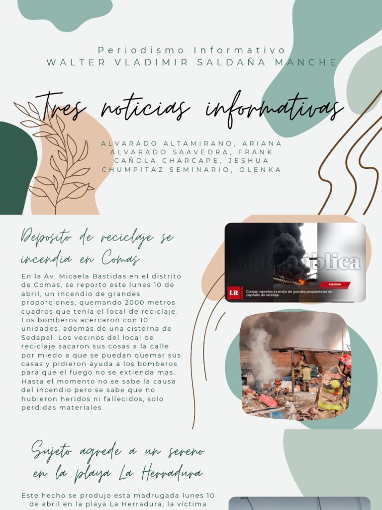 Tres Noticias Informativas: Periodismo Informativo Walter Vladimir ...