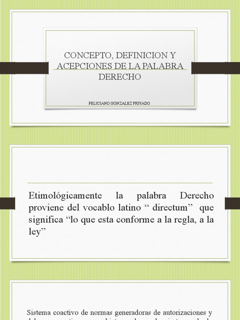 Semana 4 Acepciones de La Palabra Derecho. Derecho 1 Semana 4 | PDF ...