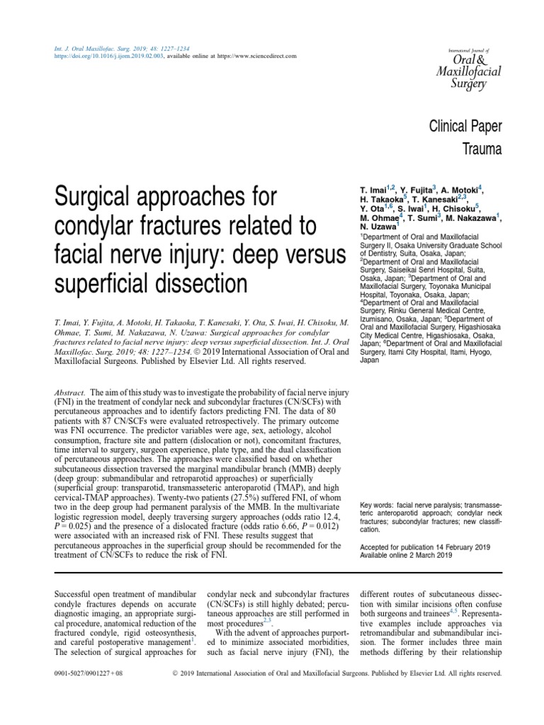 Submandibular Incision in Facial Surgery | PDF | Surgery | Oral And ...