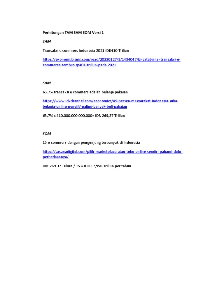 Zalora TAM-SAM-SOM | PDF