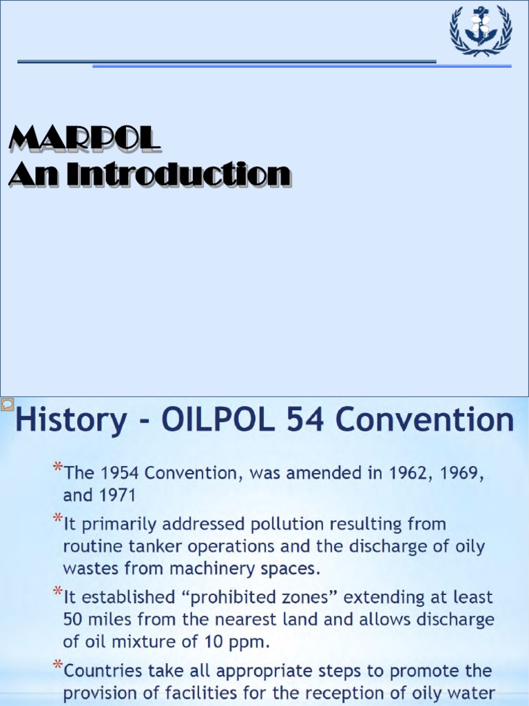 Marpol An Introduction | Download Free PDF | Dangerous Goods | Oil Tanker