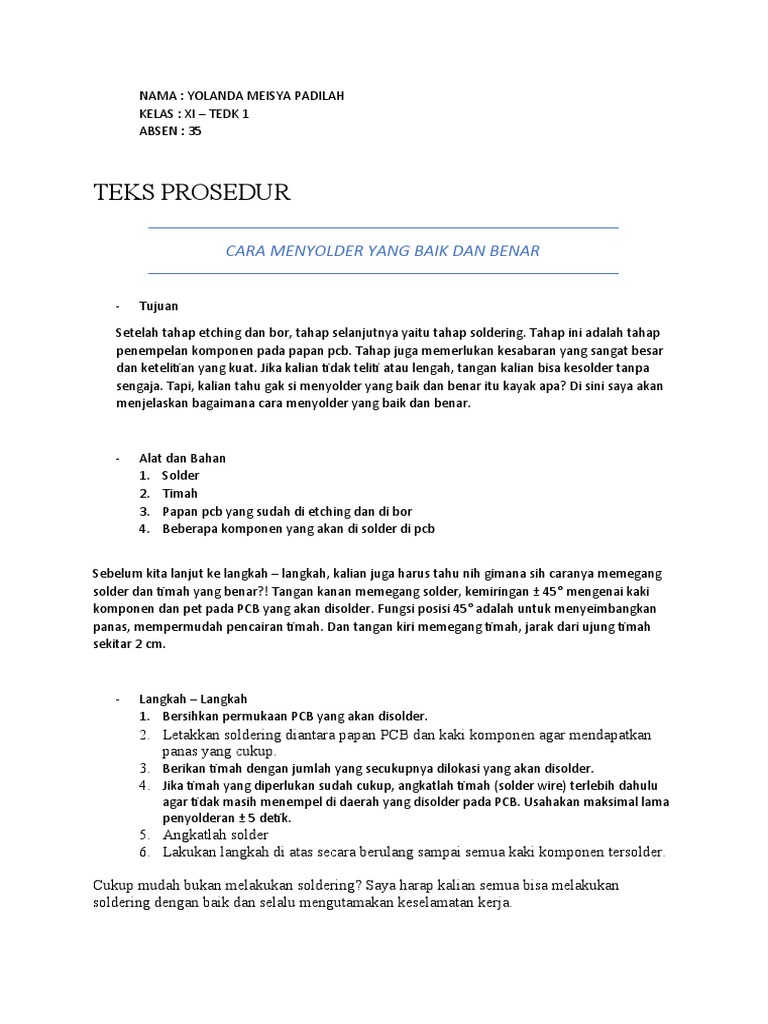 Teks Prosedur-Bahasa Indonesia | PDF