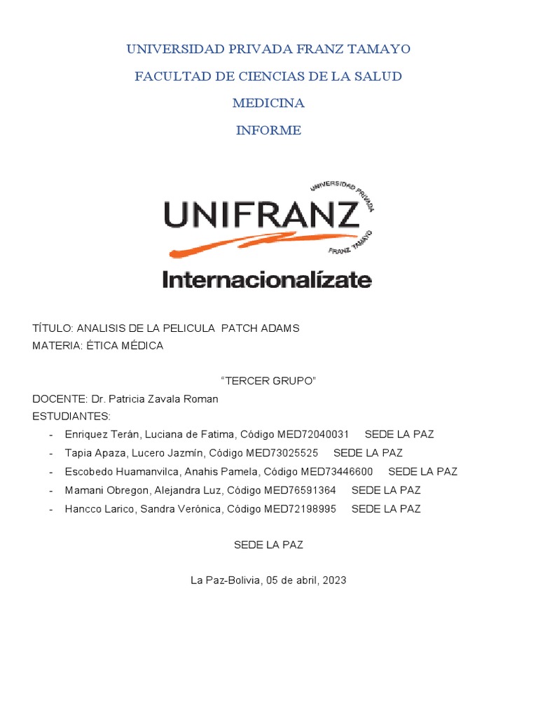 ANALISIS DE LA PELICULA PATCH ADAMS Anahis | PDF | Paciente | La risa