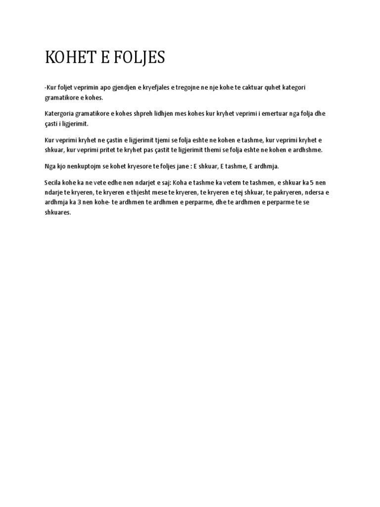 Kohet E Foljes | PDF