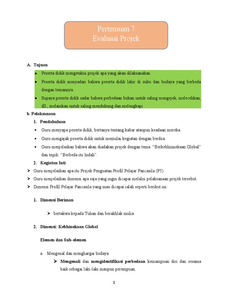 Contoh Modul Ajar Projek | PDF