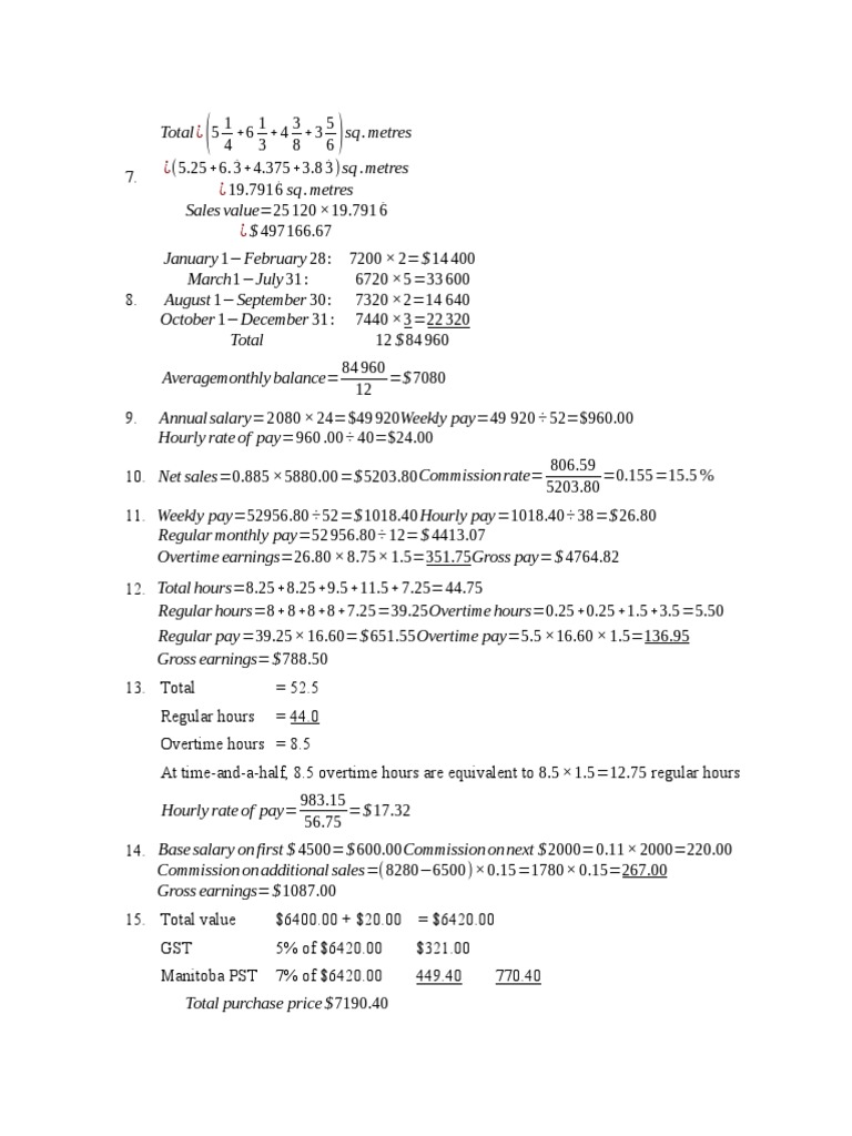 Business Math - Chapter 1 Questions and Solutions | PDF | Taxes | Government