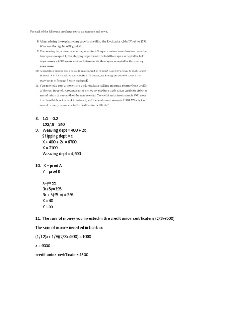 Business Math - Chapter 2 Questions With Answers | PDF
