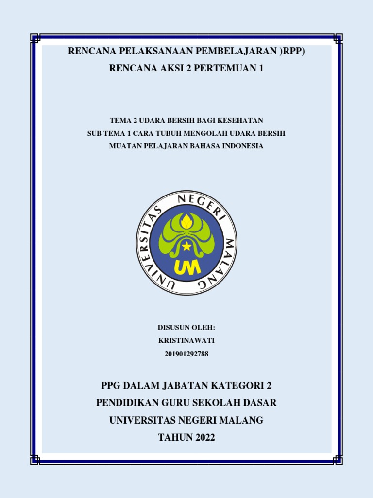 Rencana Aksi 2 - Kristinawati PPL | PDF | Kesehatan Holistik | Sains & Matematika