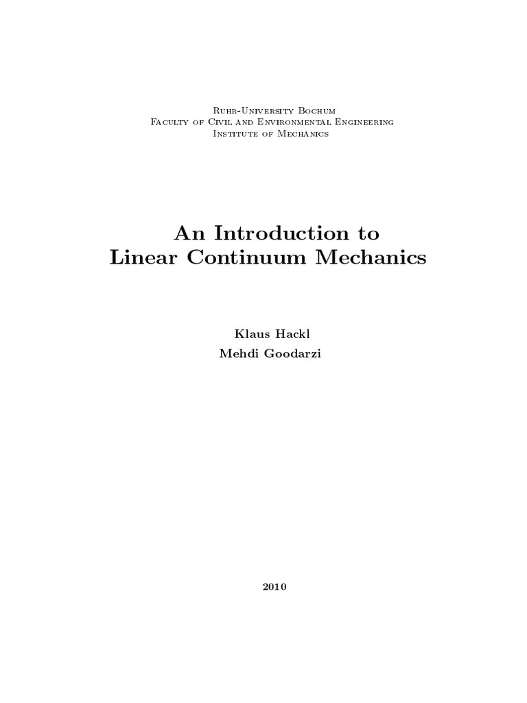 An Introduction To Linear Continuum Mech | PDF | Mathematical Logic ... An Introduction To Linear Continuum Mech | PDF | Mathematical Logic ...