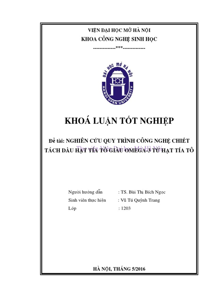 (123doc) - Nghien-Cuu-Quy-Trinh-Cong-Nghe-Chiet-Tach-Dau-Hat-Tia-To-Giau-Omega-3-Tu-Hat-Tia-To | PDF