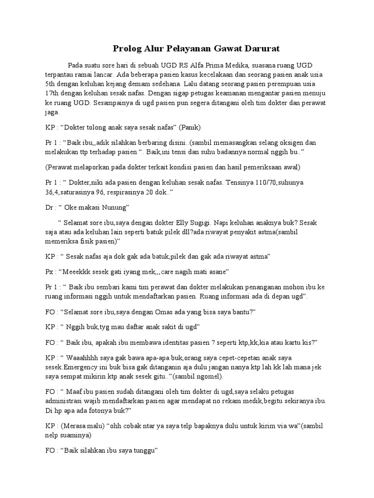 Prolog Alur Pelayanan Gawat Darurat | PDF