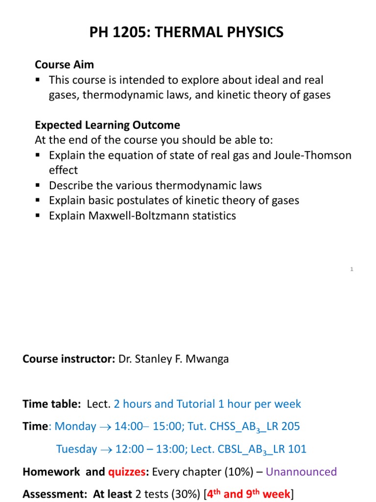Thermal Physics Course Overview | PDF | Heat | Temperature