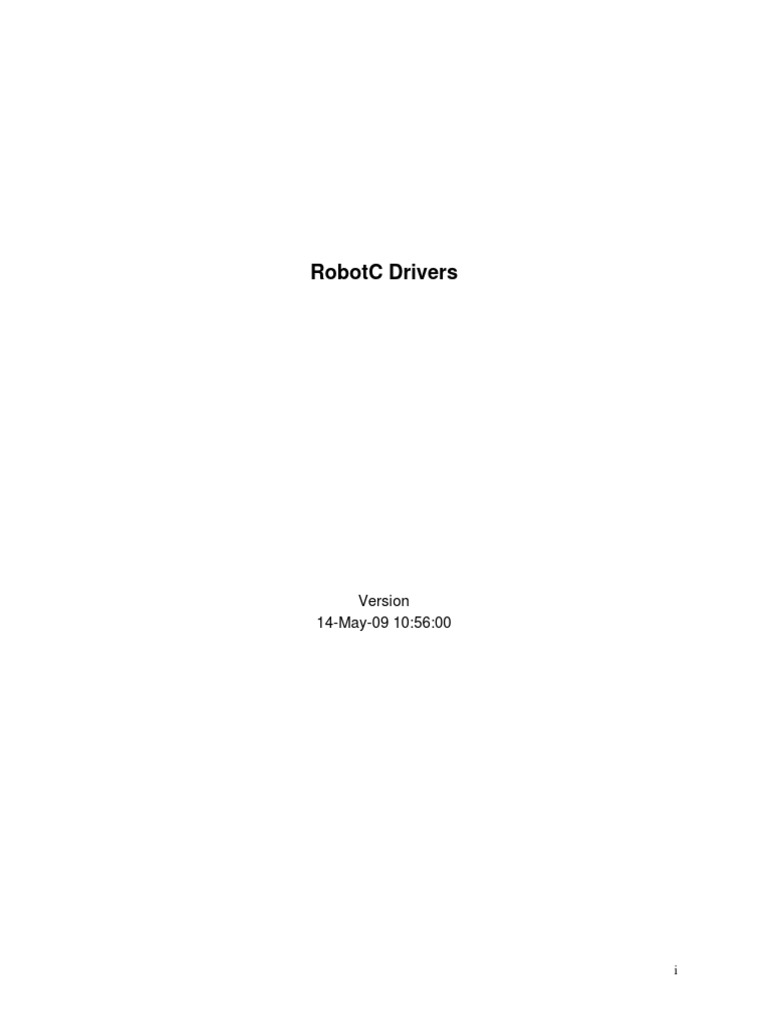 RobotC Driver Reference Manual RC2 | PDF | Parameter (Computer Programming) | C (Programming ...