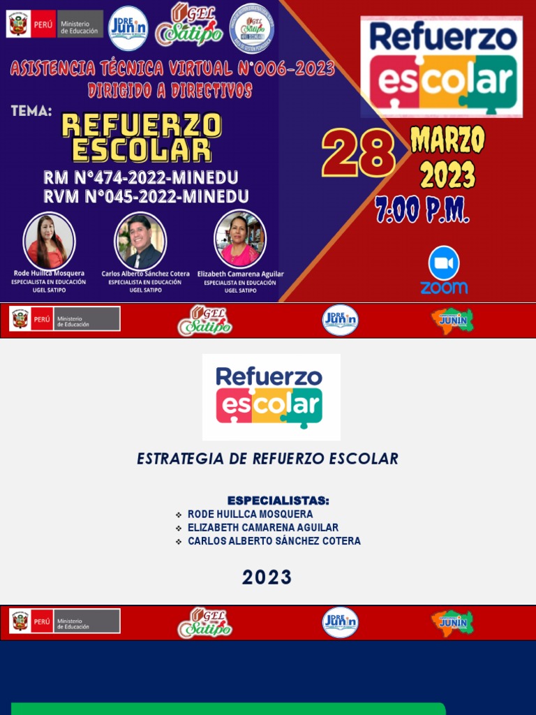 Refuerzo Escolar 2023 - Secundaria - Ugel Satipo | PDF | Evaluación | Educación primaria