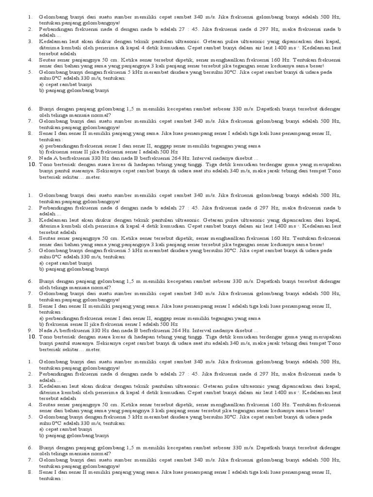 Latihan Tentang Bunyi | PDF