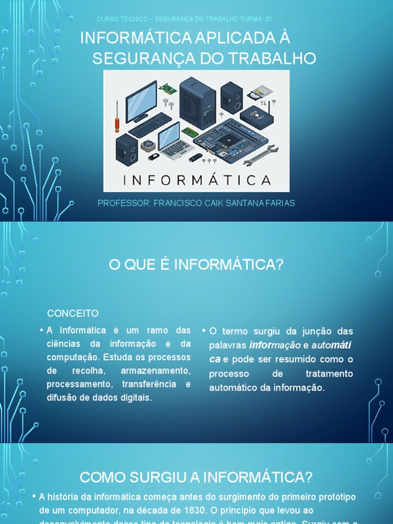 Informática Aplicada à Segurança do Trabalho | PDF | Informática ...