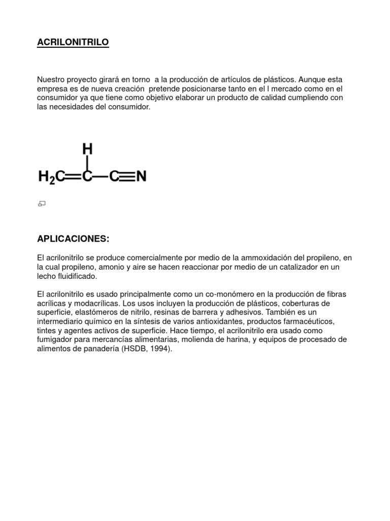 Acrilonitrilo Good Imprimir | PDF | Reactor Quimico | Calor