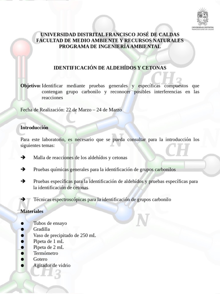 #5 Identificación de Aldehídos y Cetonas | PDF | Materiales | Química ...