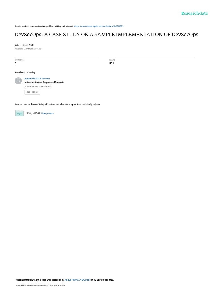 DevSecOps A CASE STUDY ON A SAMPLE IMPLEMENTATION | PDF | Java (Programming Language) | Software ...