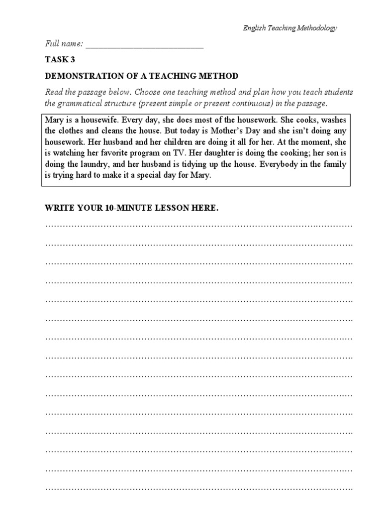 Task 3 - Demonstration of A Teaching Method | PDF